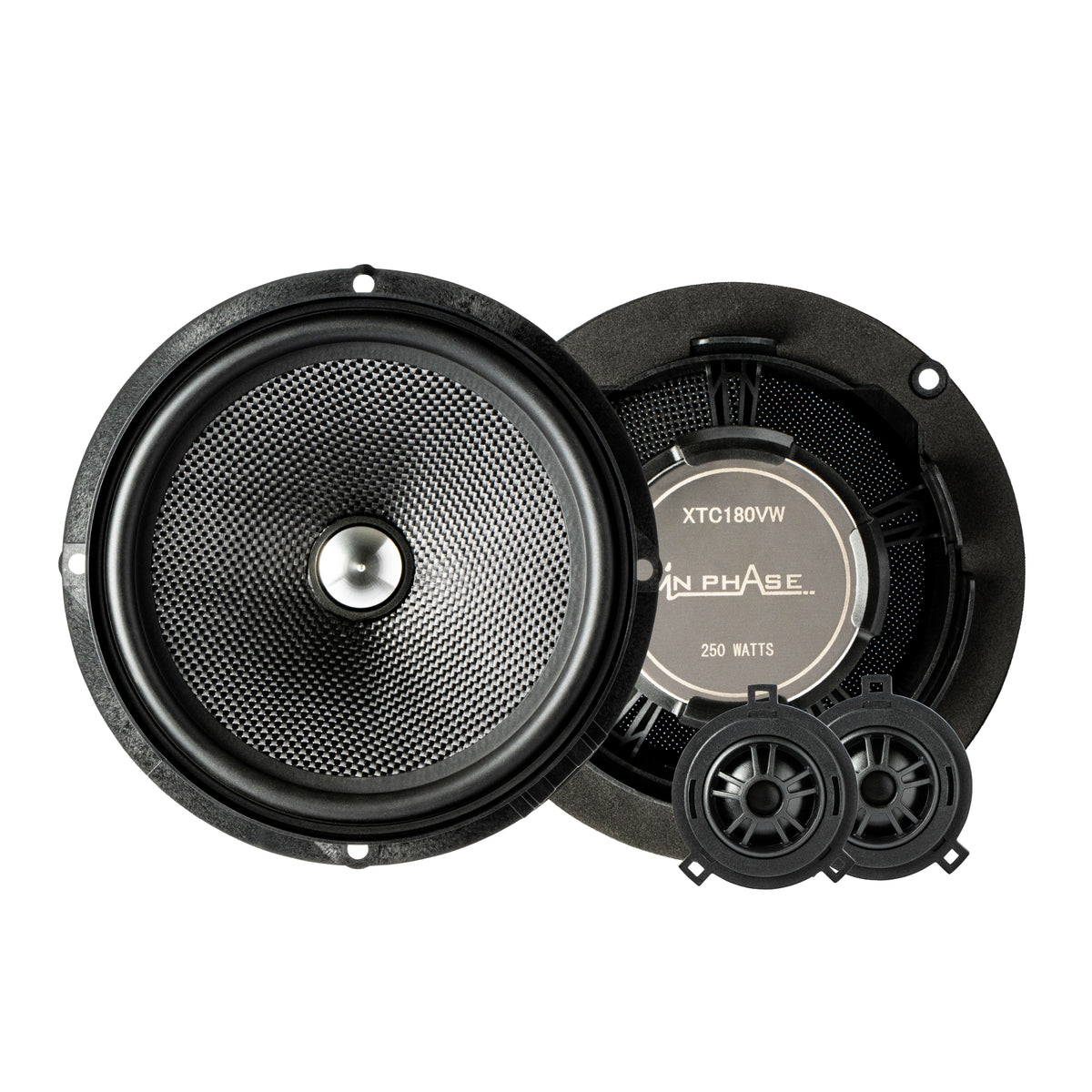 In Phase XTC-180VW 250W 2-Way Component Door Speakers with Tweeters fo ...